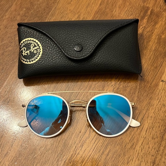 Ray-Ban | Accessories | Ray Ban Double Round White And Blue Sunglasses ...